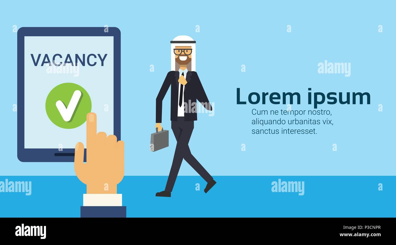 recruitment hold tablet in hands vacancy arab businessman, arabic ...
