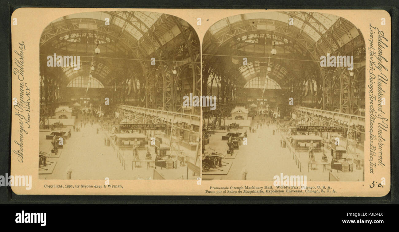245 Promenade through Machinery Hall, World's Fair, Chicago, U.S.A, by ...