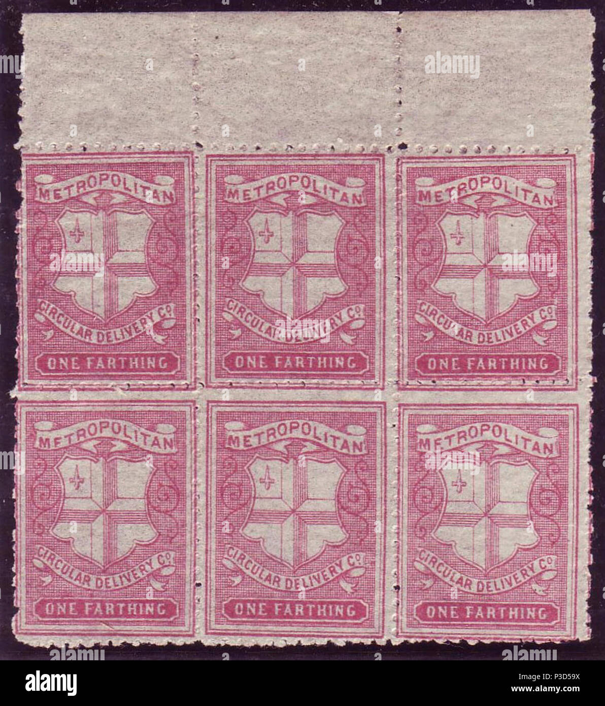 1 farthing Metropolitan Circular Delivery Company stamps Stock Photo ...