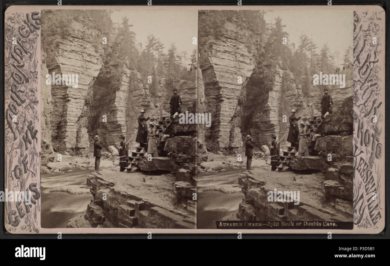 26 Ausable Chasm. Split Rock or Double Cave, by G. W. Baldwin 2 Stock ...