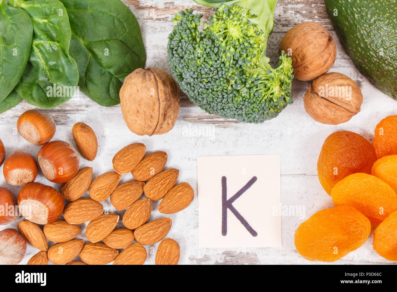 Natural ingredients or products as source potassium, vitamin K ...