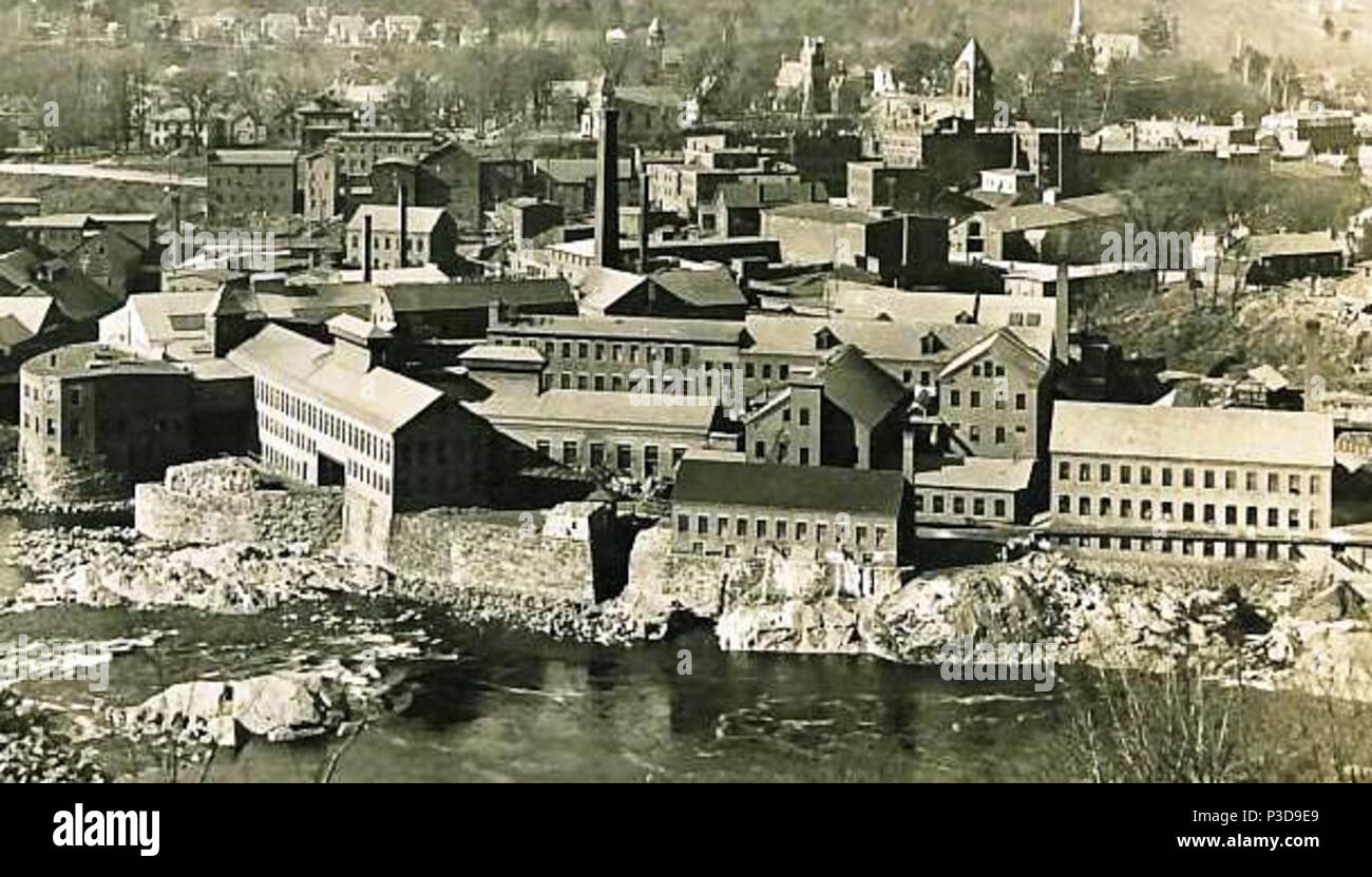 . English: View of the paper mills, Bellows Falls, Vermont . 1907 ...