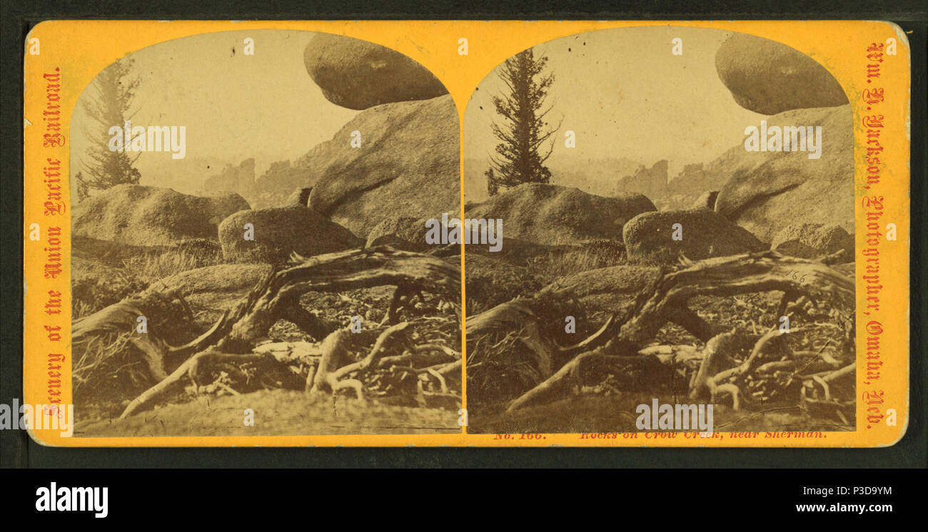 257 Rocks on Crow Creek, near Sherman, by Jackson, William Henry, 1843 ...