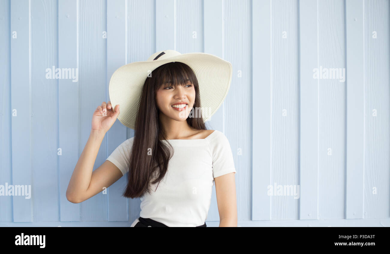 Thai girl enjoy and happy her lifestyle in holiday Stock Photo - Alamy