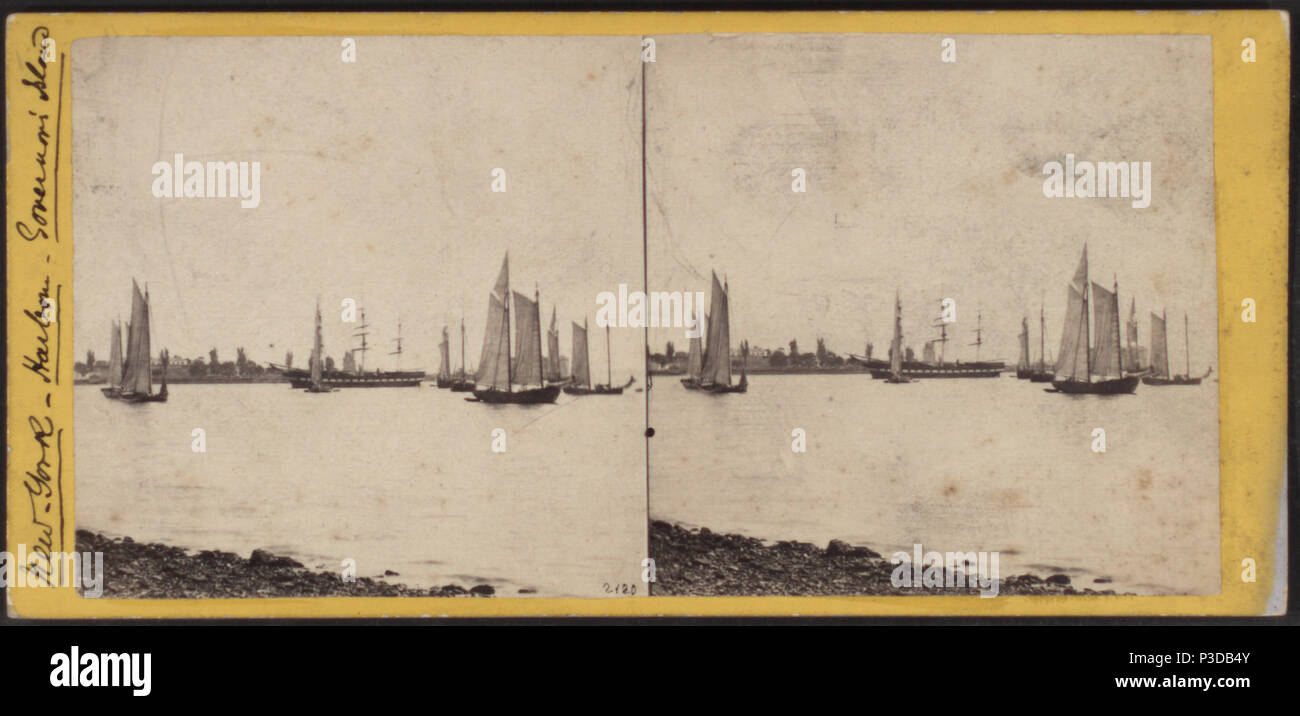 260 Russian frigate and sloops with Governor's Island in the distance ...