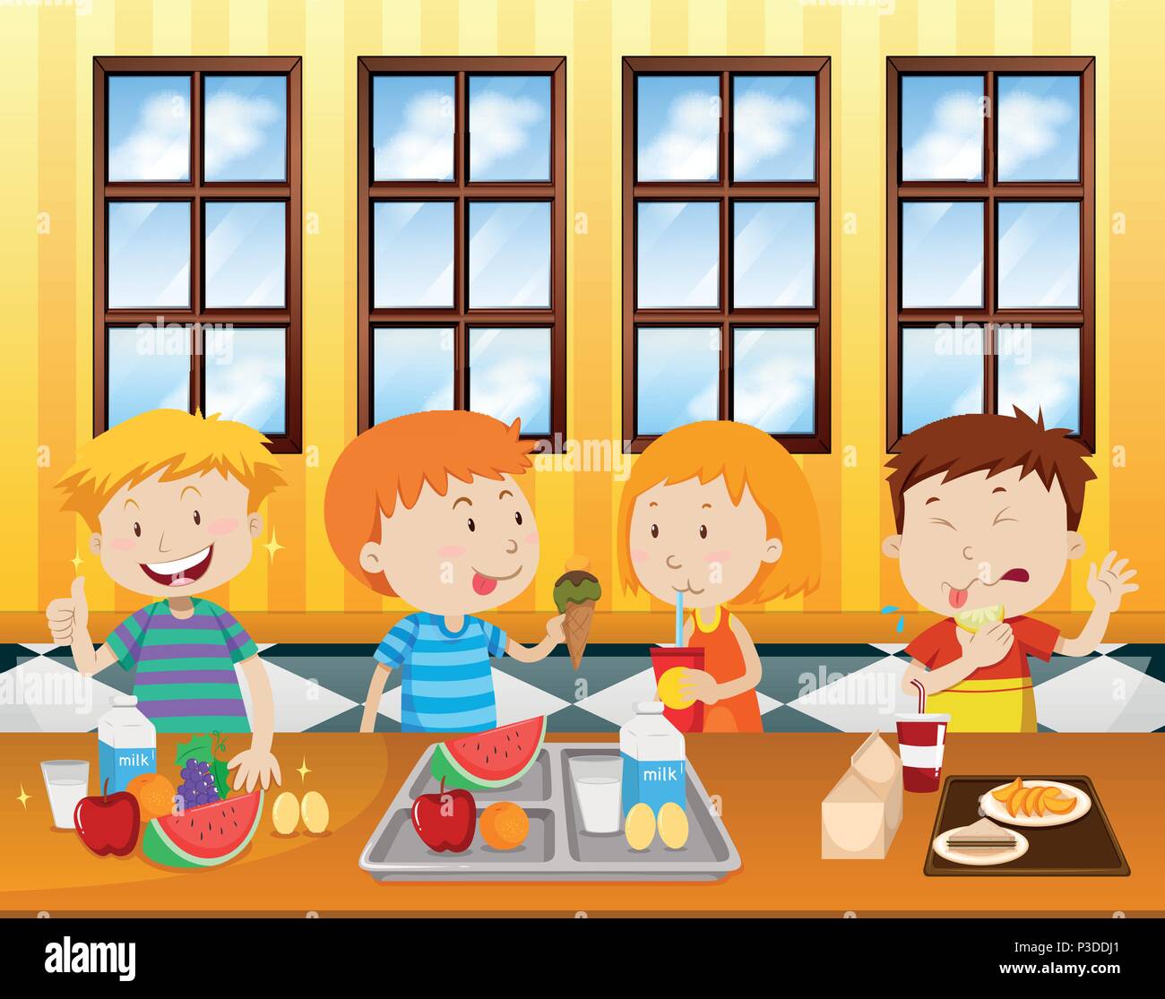 Cafeteria Stock Vector Images - Alamy