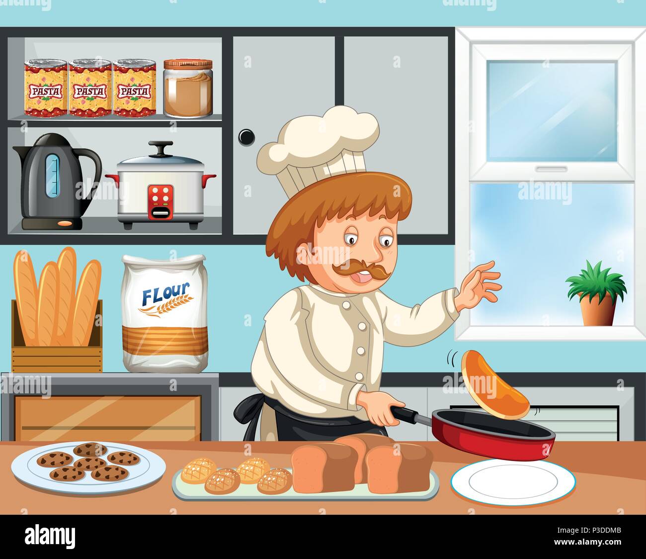 Cooking Food In Kitchen Clipart