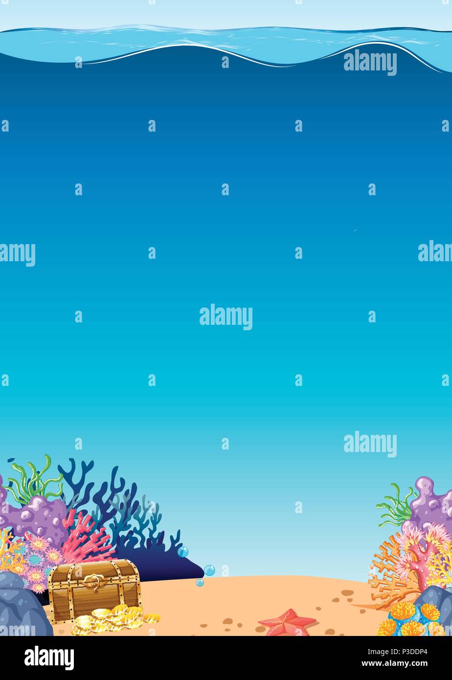 An Underwater and Chest Template illustration Stock Vector Image & Art ...