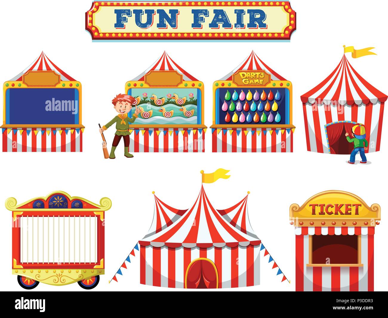 A Set of Fun Fair Tent illustration Stock Vector Image & Art - Alamy