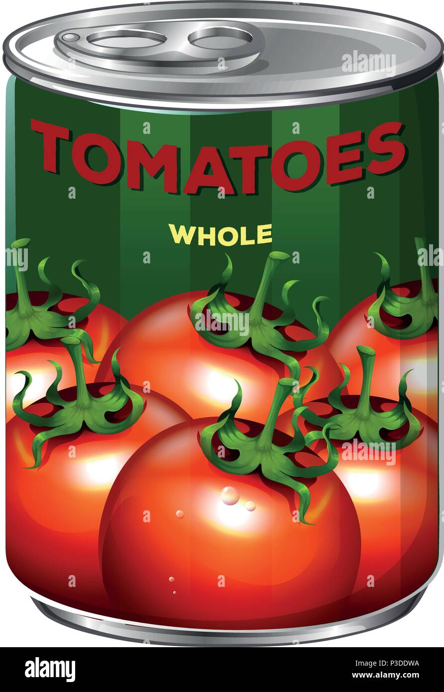 Can of tomatoes whole illustration Stock Vector Image & Art - Alamy