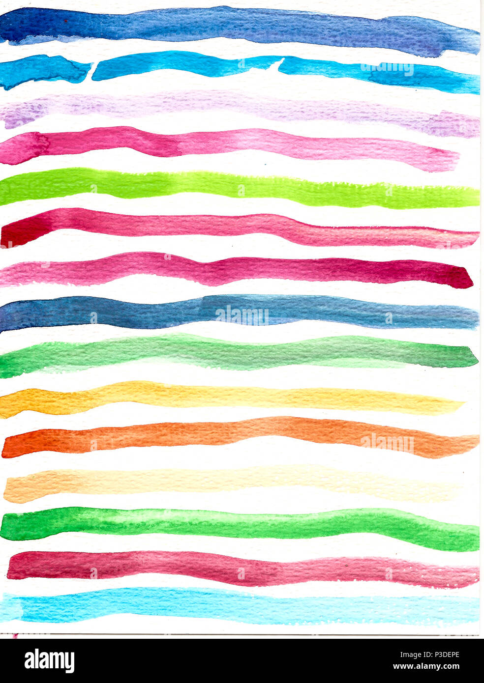 Watercolor lines rainbow hand drawn hi-res stock photography and images ...