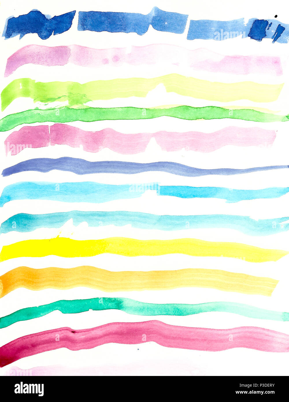 Watercolor lines rainbow hand drawn hi-res stock photography and images ...