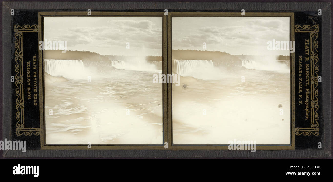 258 Rope ascension, over Niagara River, by Babbitt, Platt D., d. 1879 ...