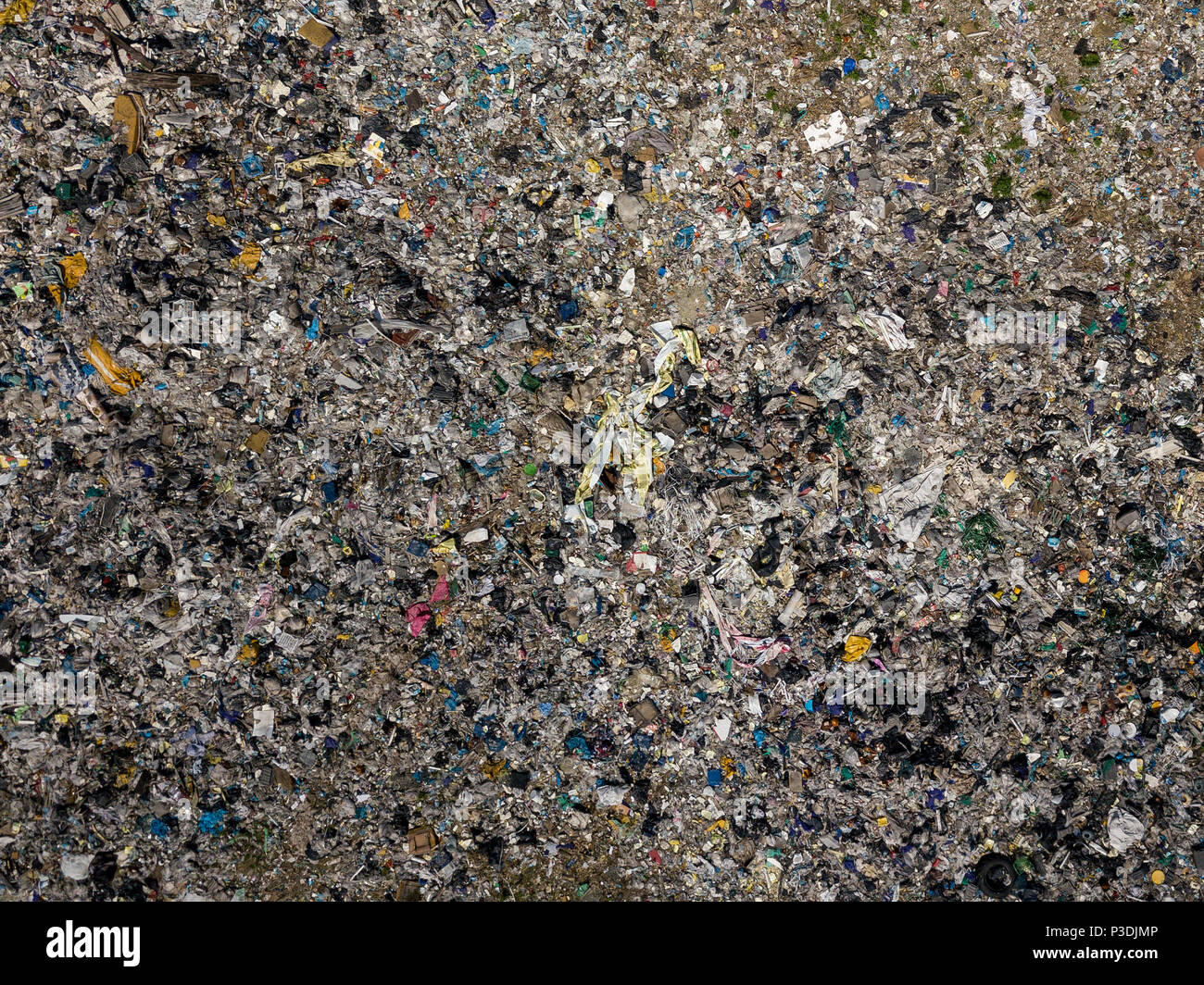 Environmental pollution. Aerial top view photo from flying drone of ...