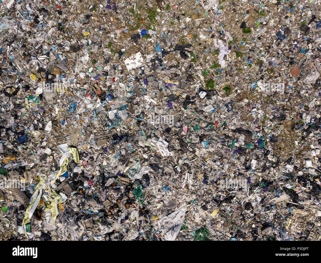 Environmental pollution. Aerial top view photo from flying drone of ...