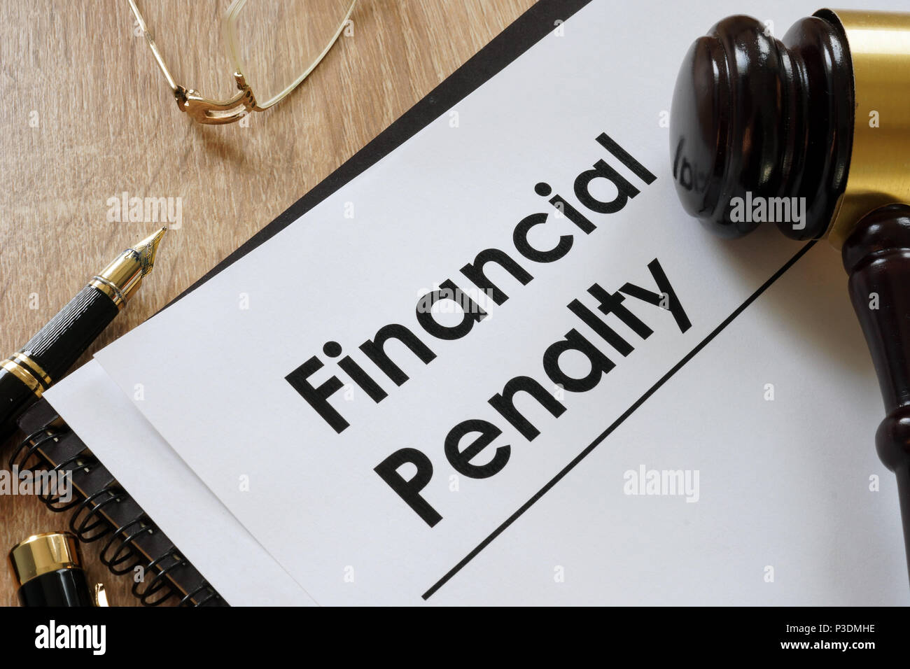 Documents about Financial penalty and gavel in the court Stock Photo ...