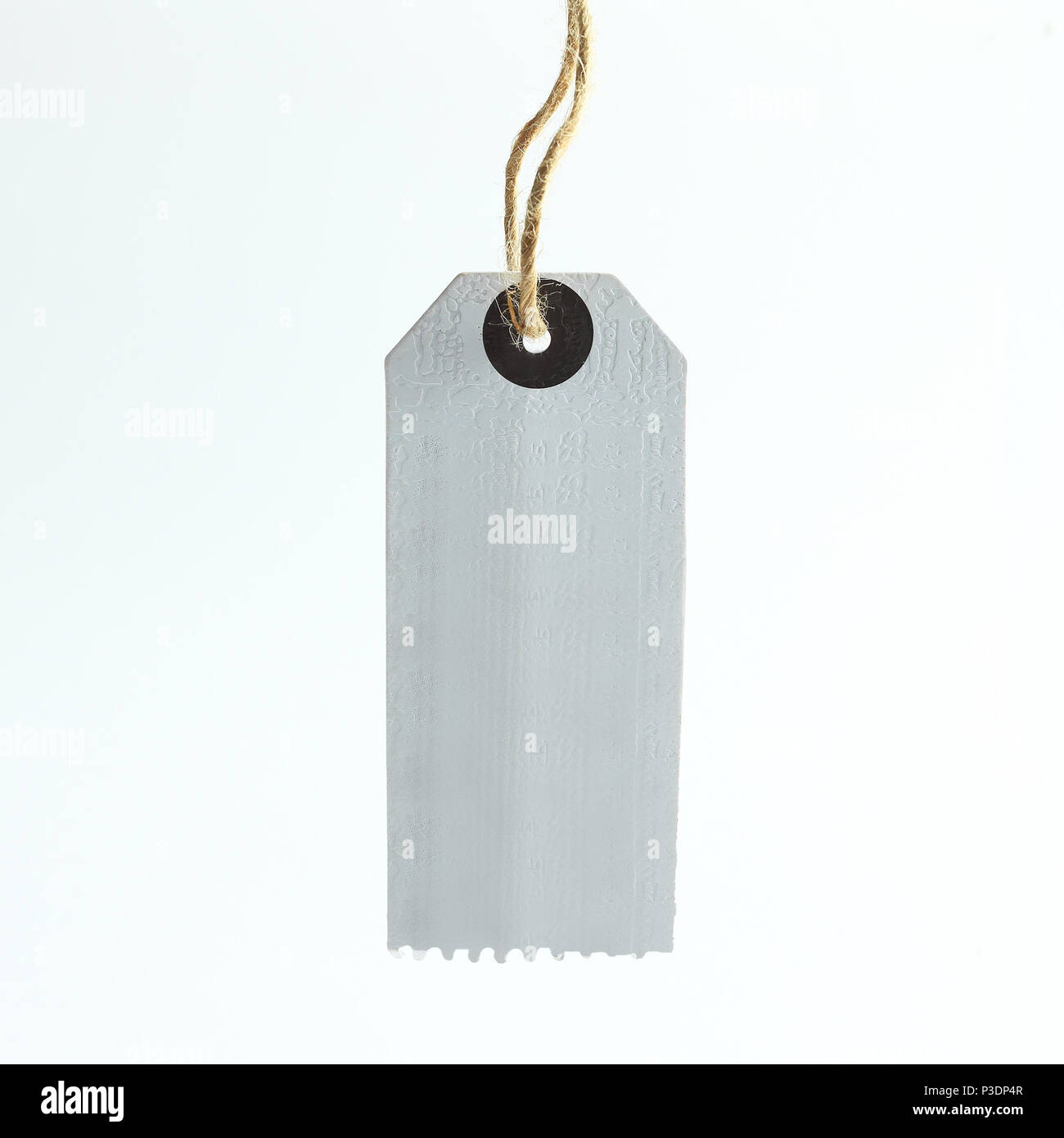 blank cardboard tag on a white background Stock Photo - Alamy