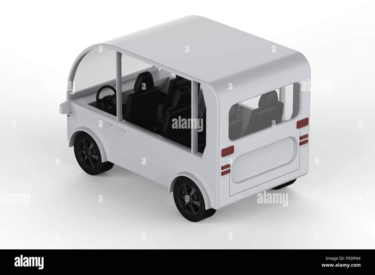 3d rendering white mini van or shuttle bus on white background Stock ...