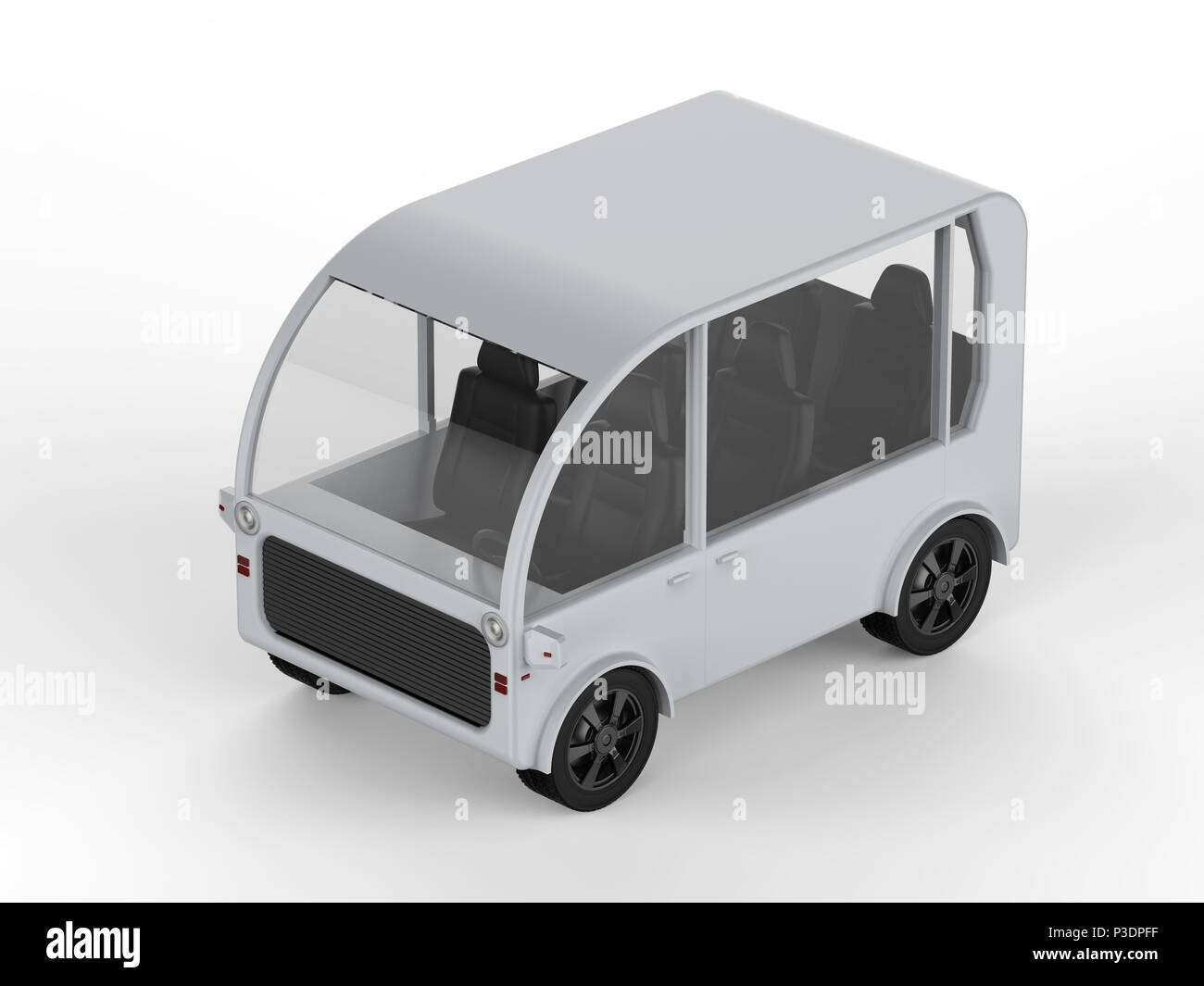 3d rendering white mini van or shuttle bus on white background Stock ...