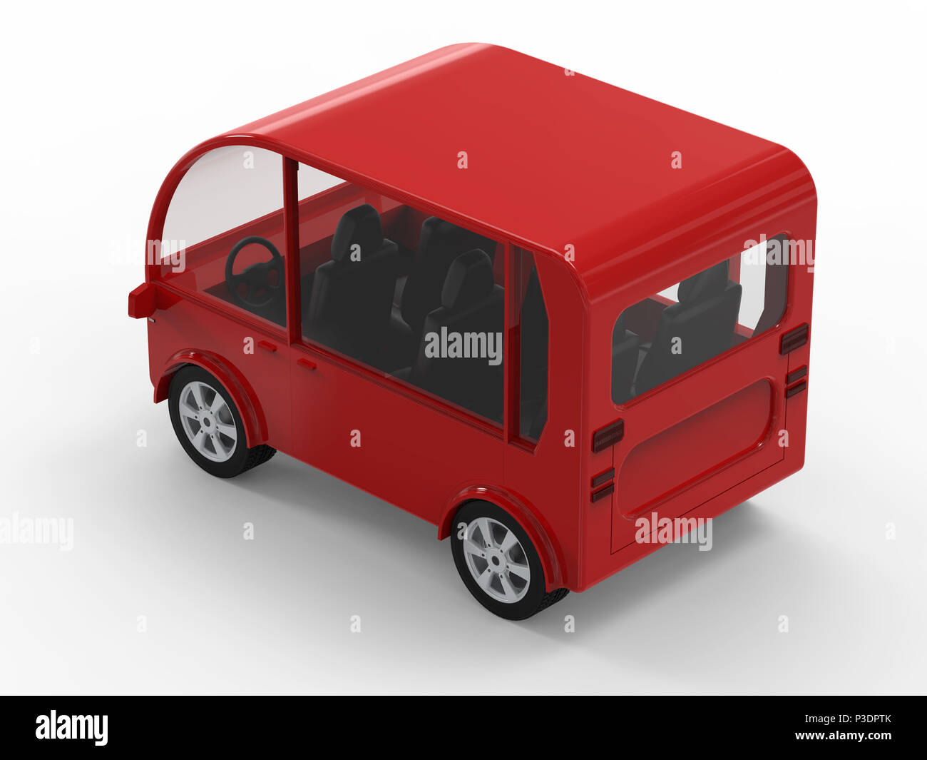 3d rendering red mini van or shuttle bus on white background Stock ...