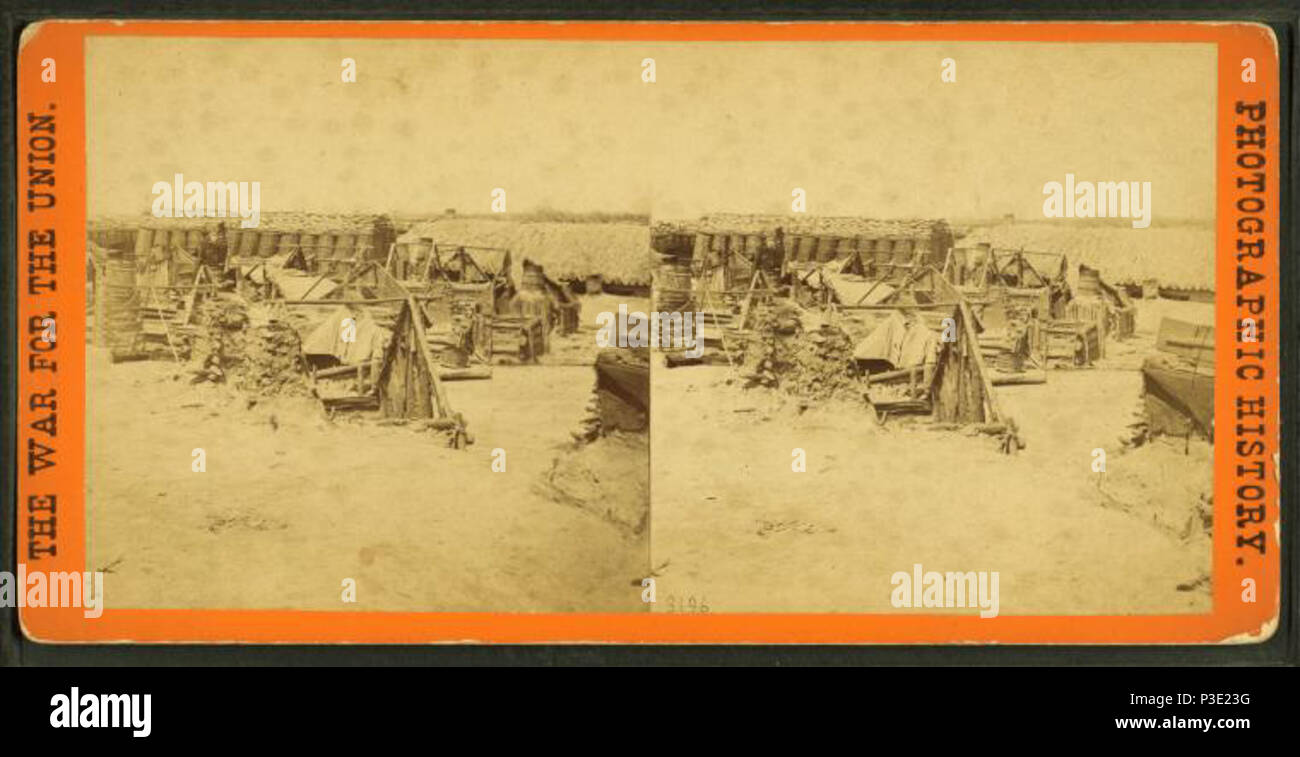 . Soldiers' quarters in the Union Fort Rice adjoining Fort Sedgwick ...