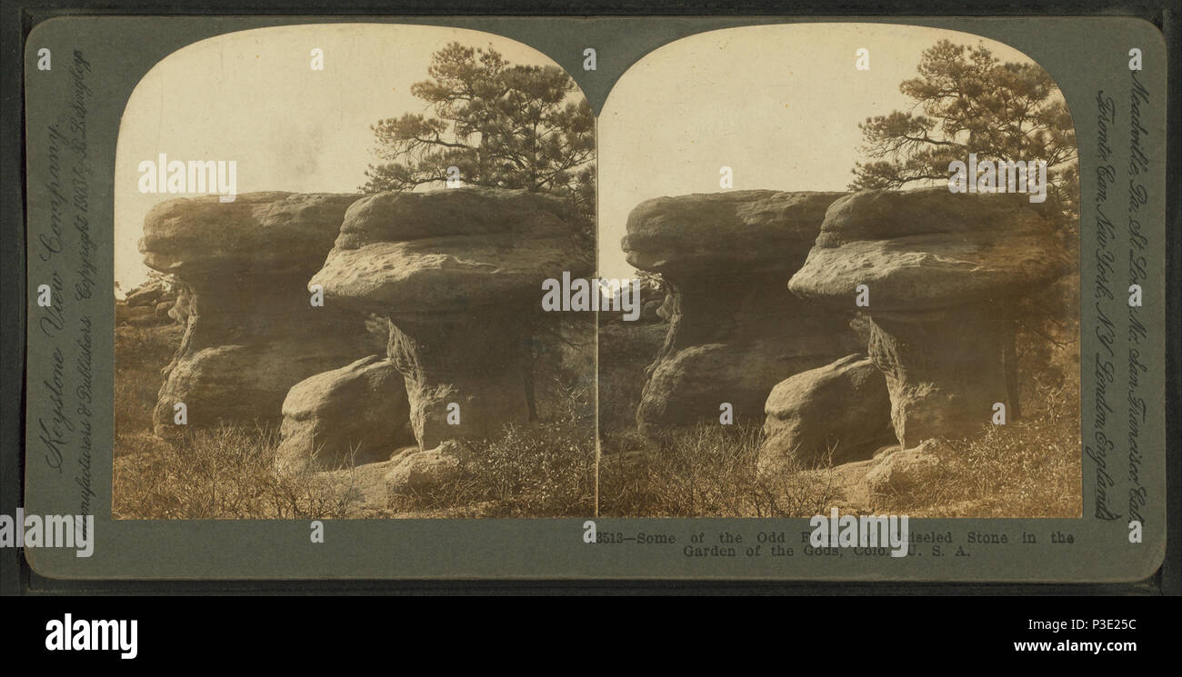 276 Some of the odd forms of chiseled stone in the Garden of the Gods ...