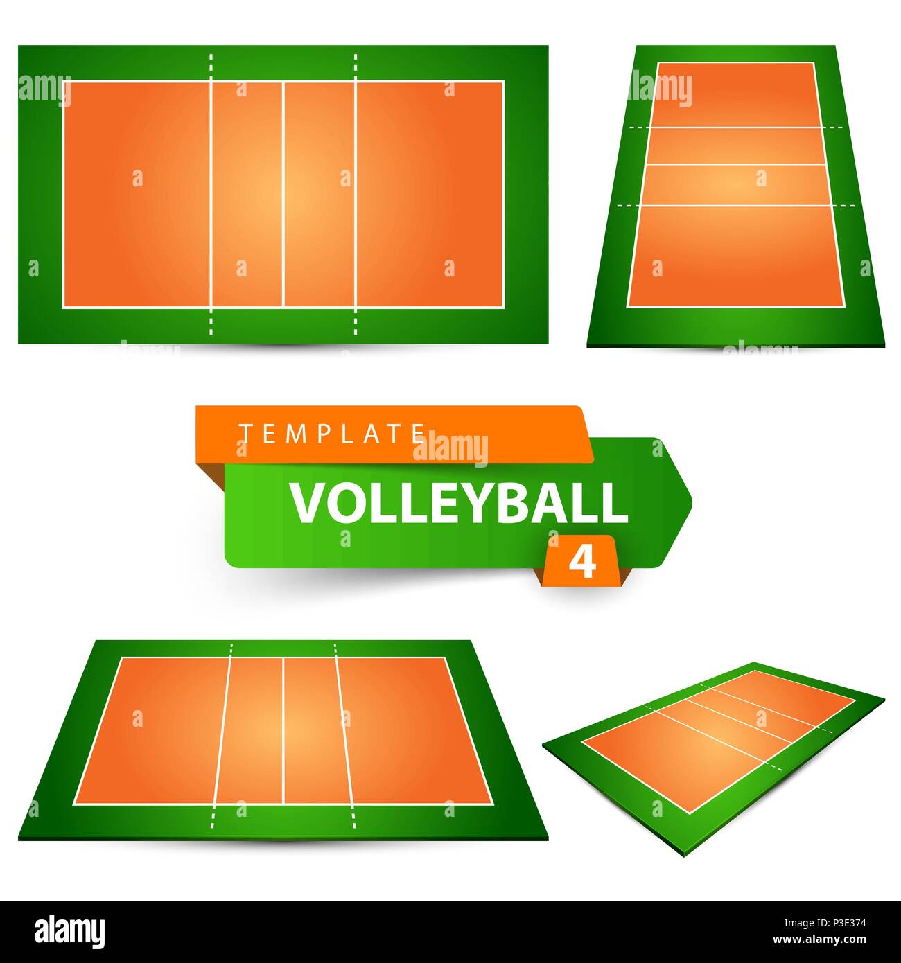 Volleyball court. Four items template Stock Vector Image & Art - Alamy