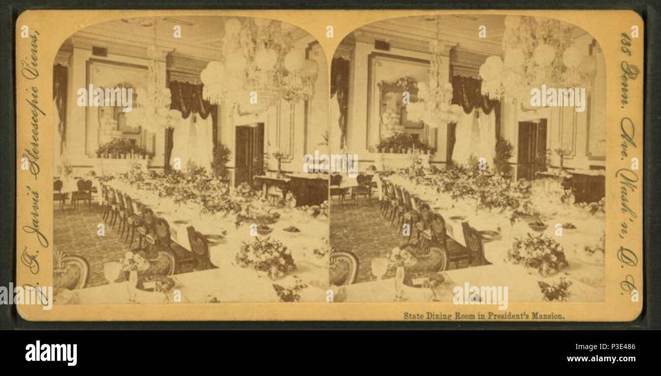 . State Dining Room in the President's Mansion. Created: 1870-1899 ...