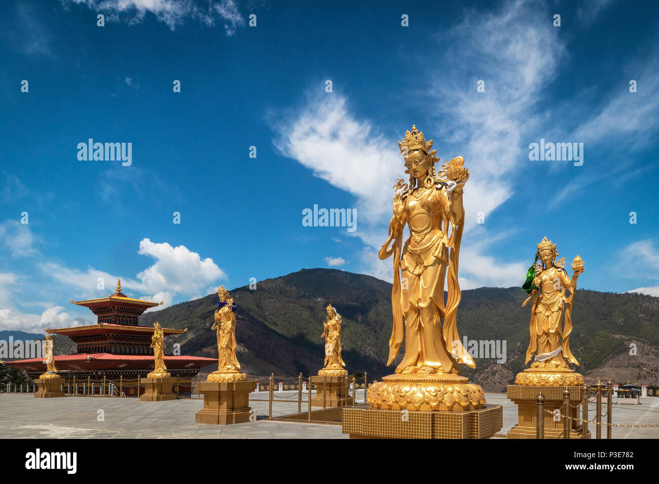169 feet tall bronze Buddha statue shining bright in the daytime from ...