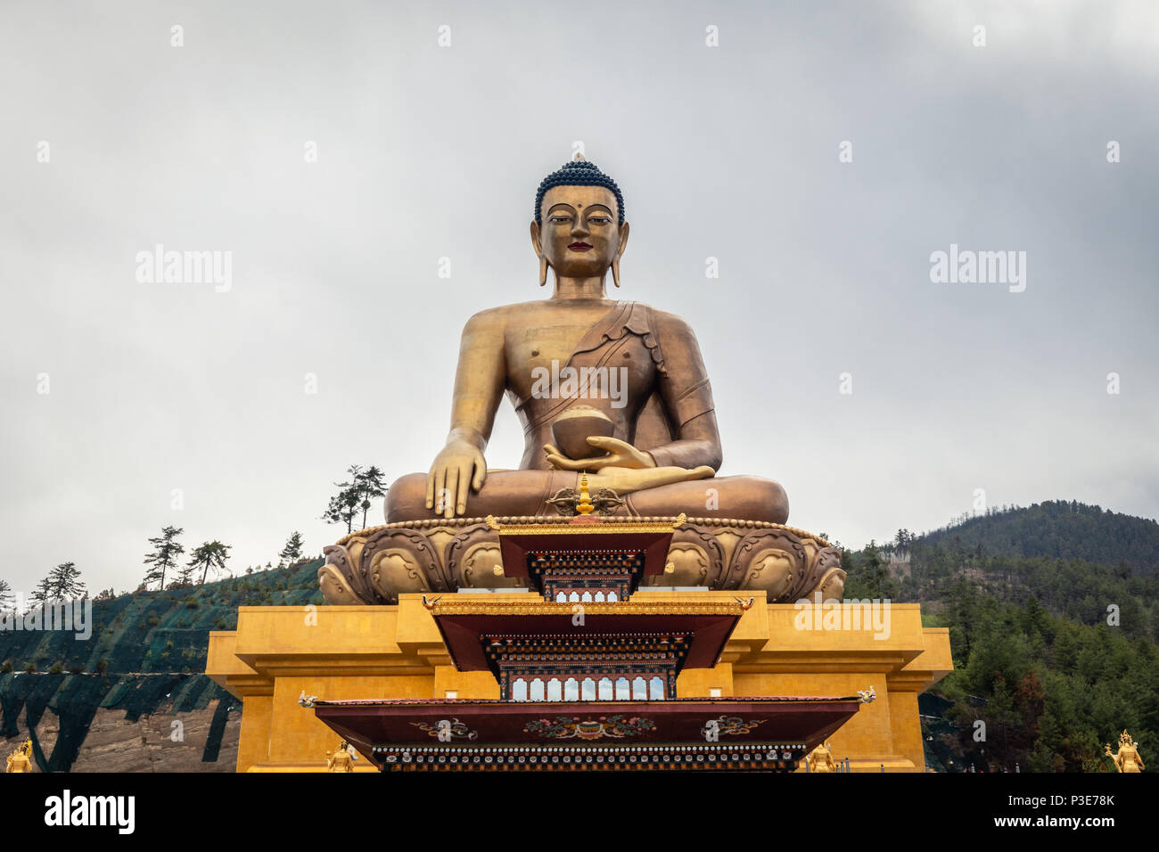 169 feet tall bronze Buddha statue shining bright in the daytime from ...