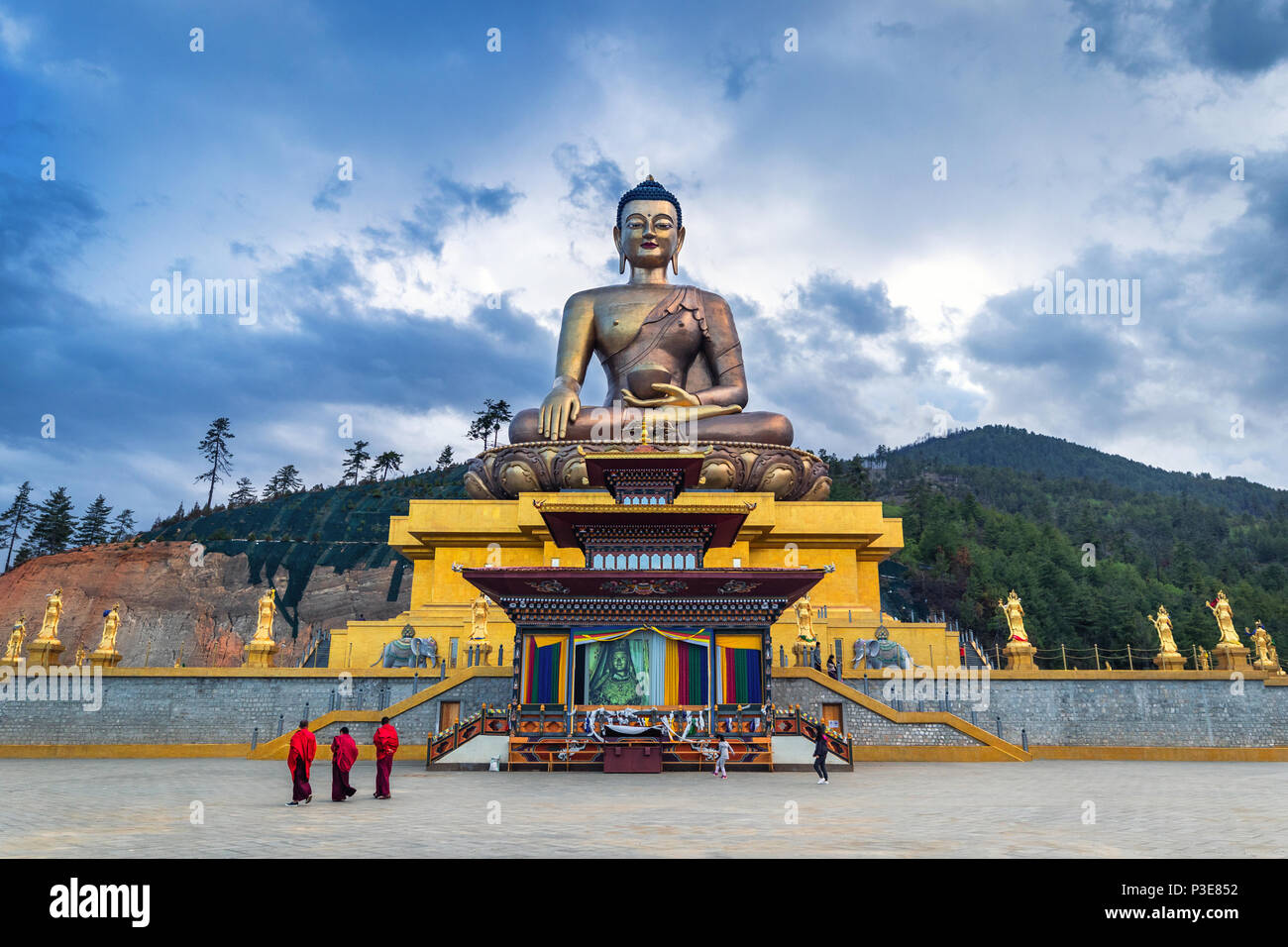 169 feet tall bronze Buddha statue shining bright in the daytime from ...