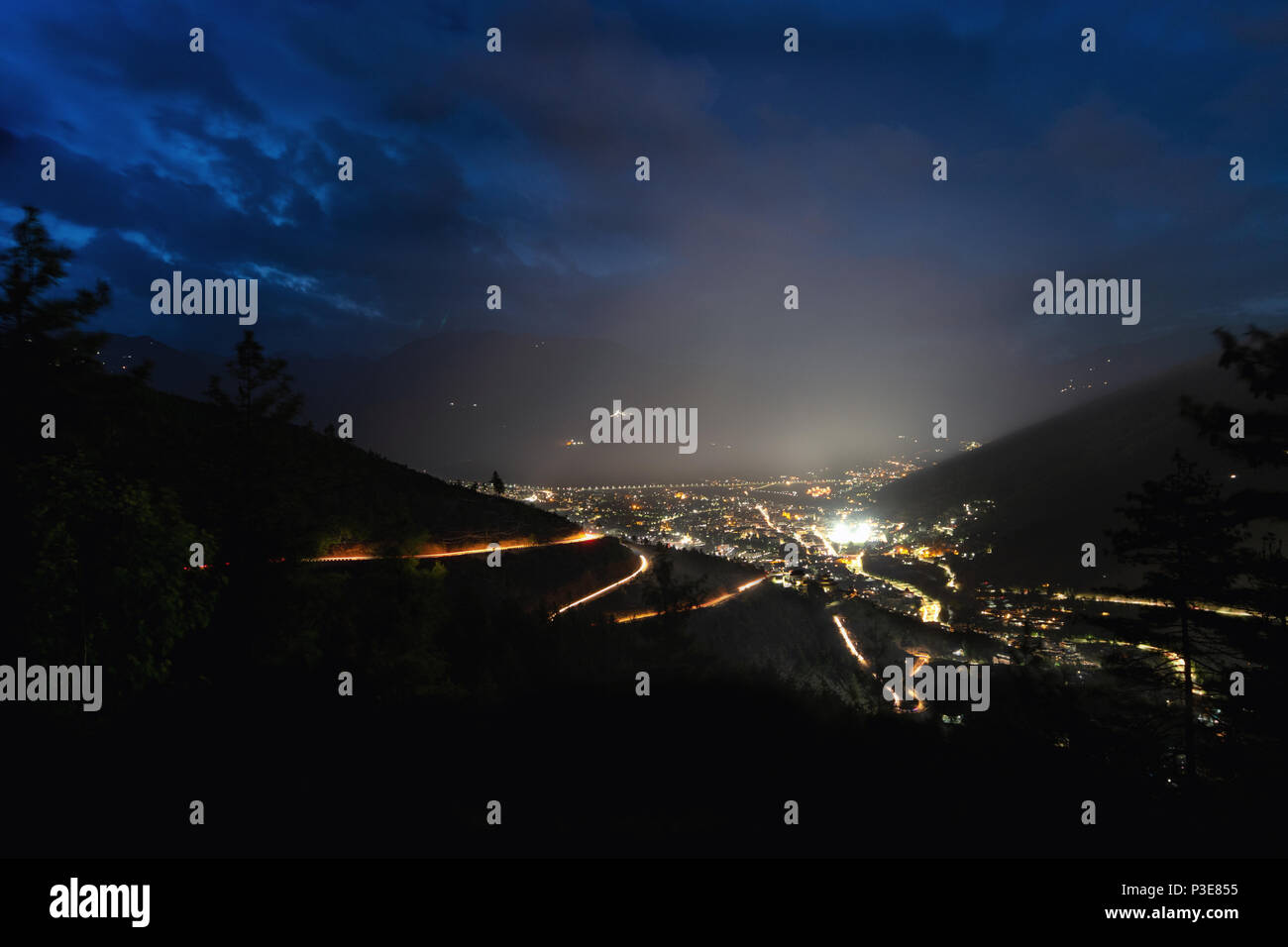 Thimphu city night view hi-res stock photography and images - Alamy