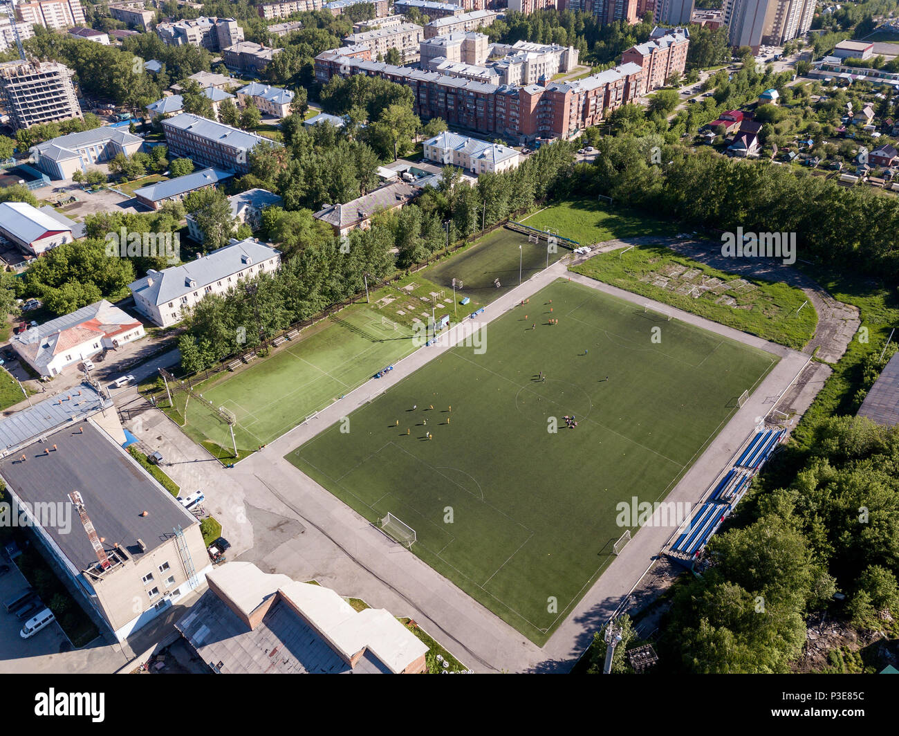 Helicopter view of football field hi-res stock photography and images ...