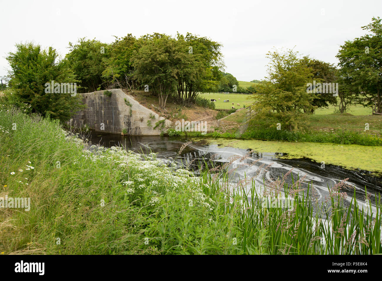A section of the Lancaster canal and lock at Tewitfield Locks on the ...