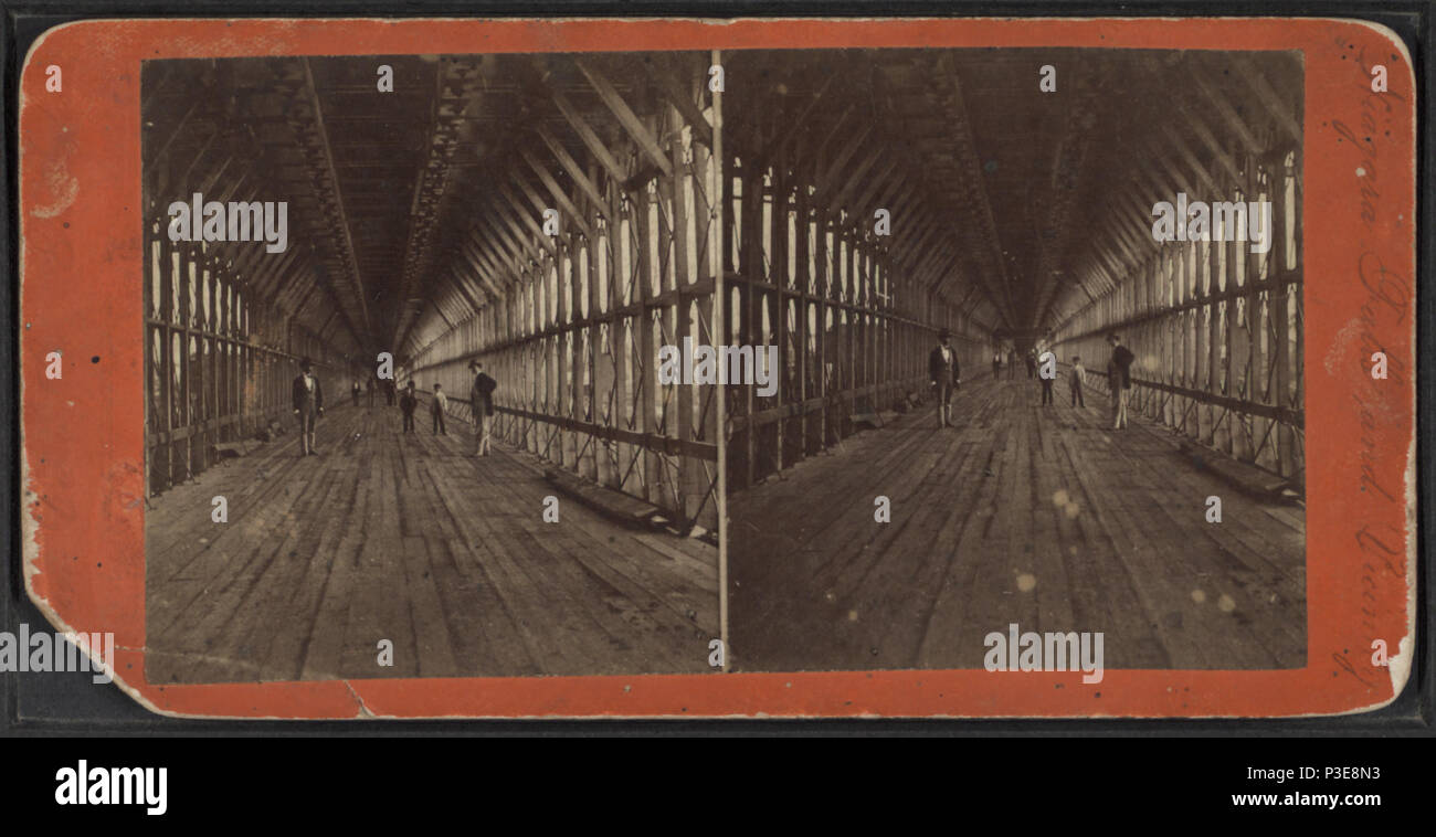 294 Suspension Bridge, interior view, Niagara, from Robert N. Dennis ...