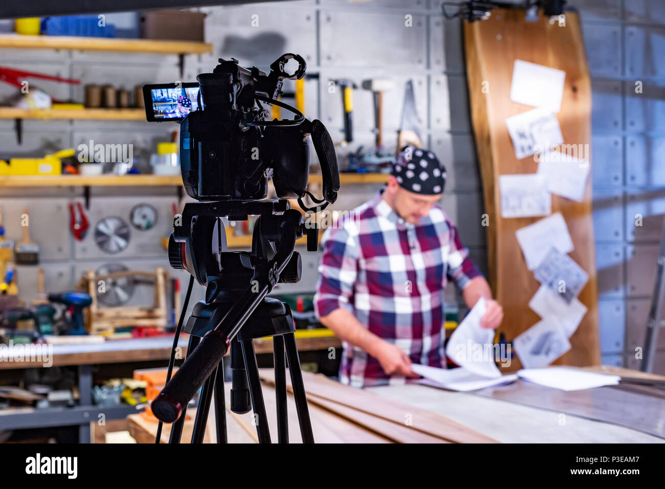 Behind the scenes of video production or video shooting Stock Photo - Alamy