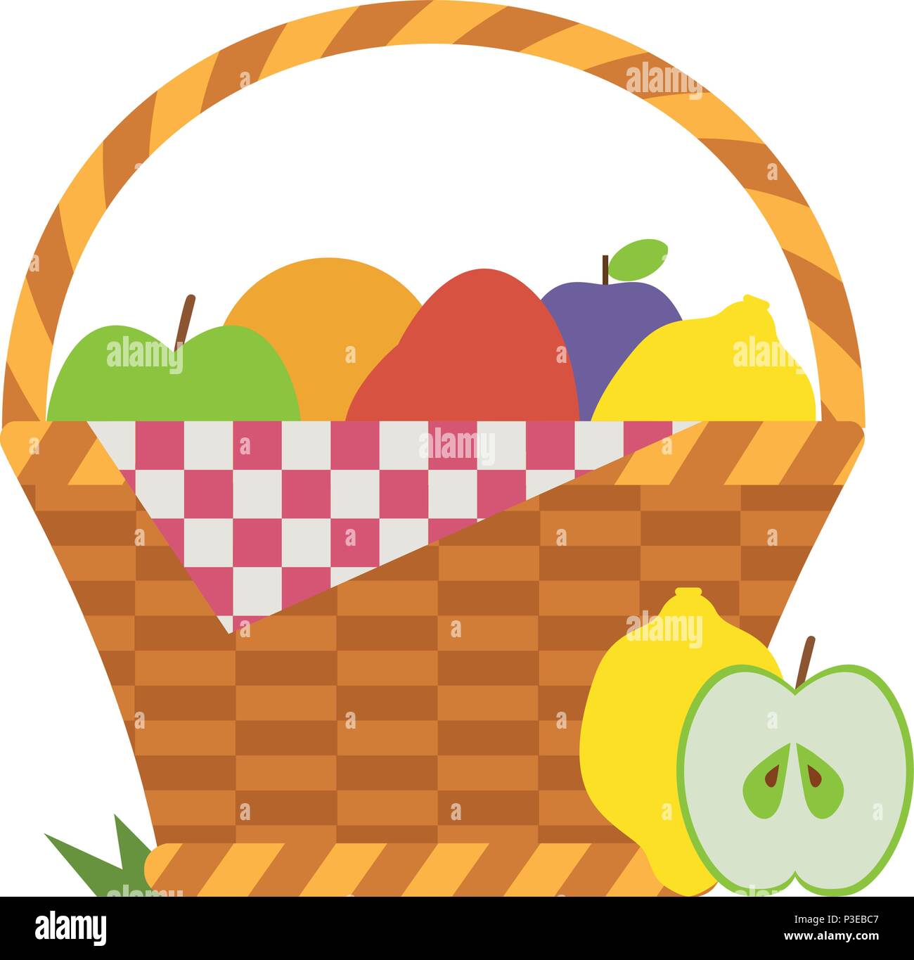 Picnic hamper blanket food Stock Vector Images - Alamy