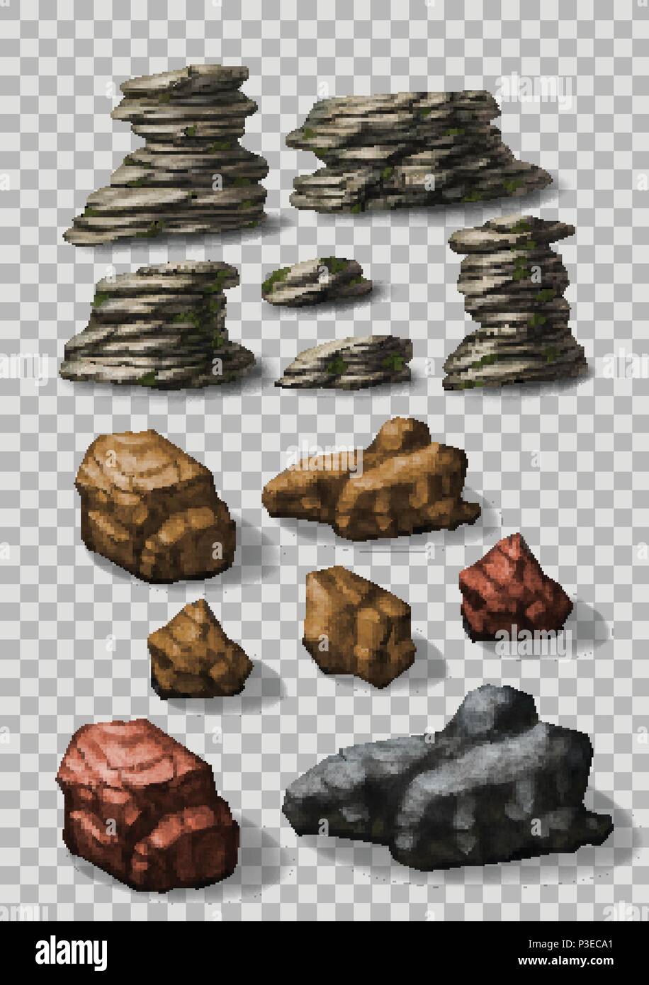 Rock stones collection Stock Vector Image & Art - Alamy