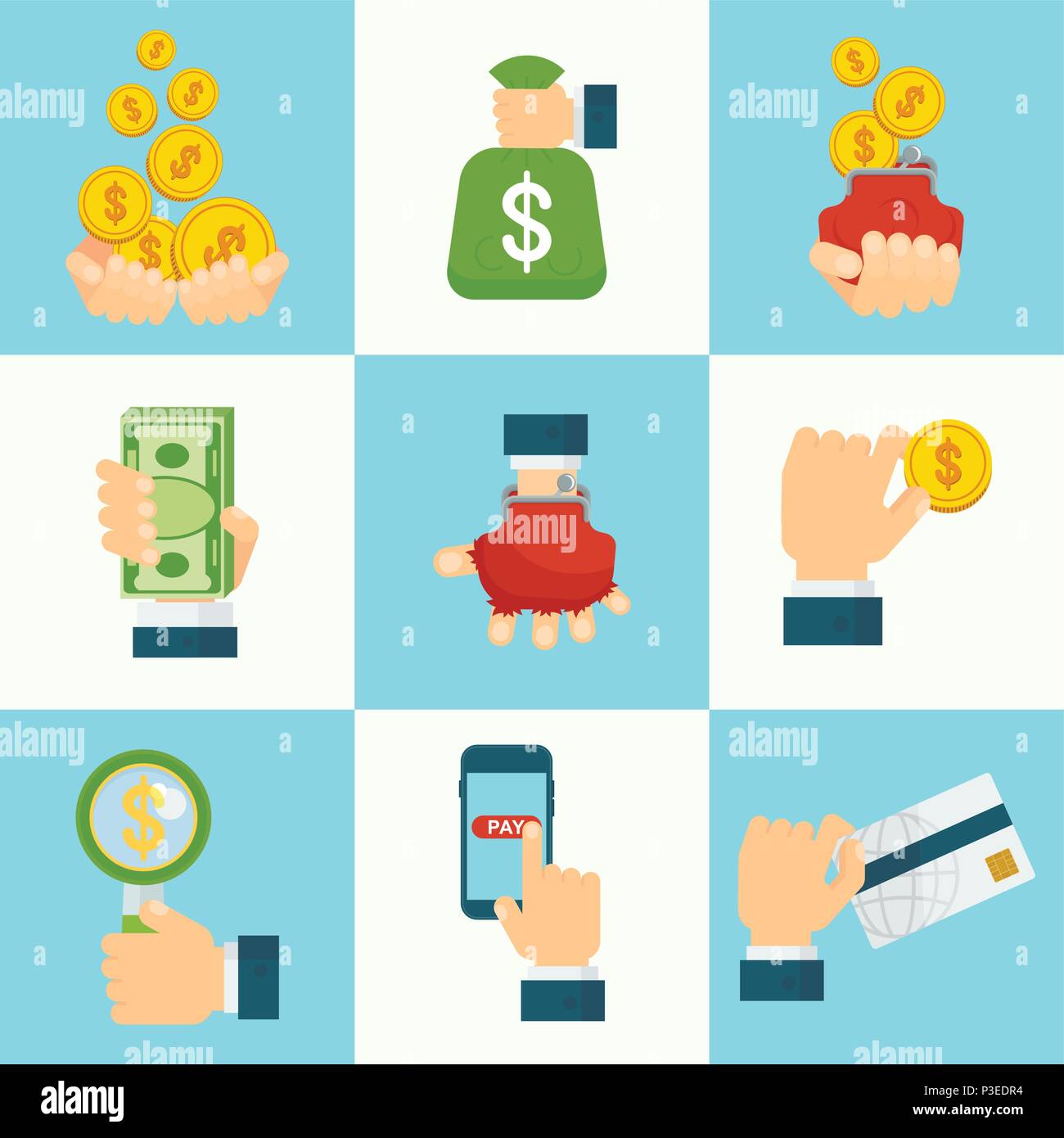 money in hand design concept Stock Vector Image & Art - Alamy
