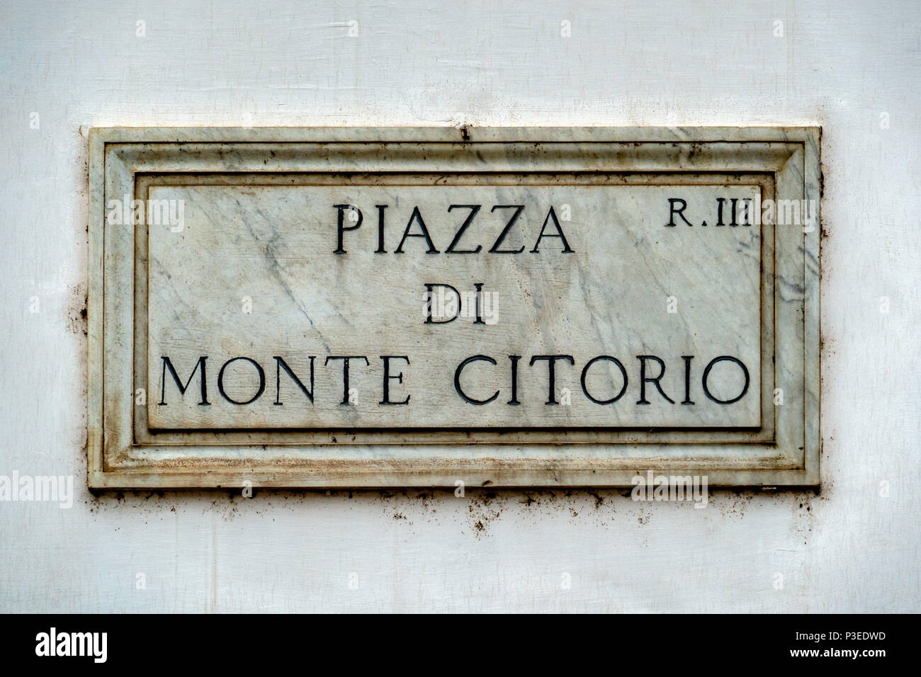 piazza di monte citorio rome street sign close up detail Stock Photo ...