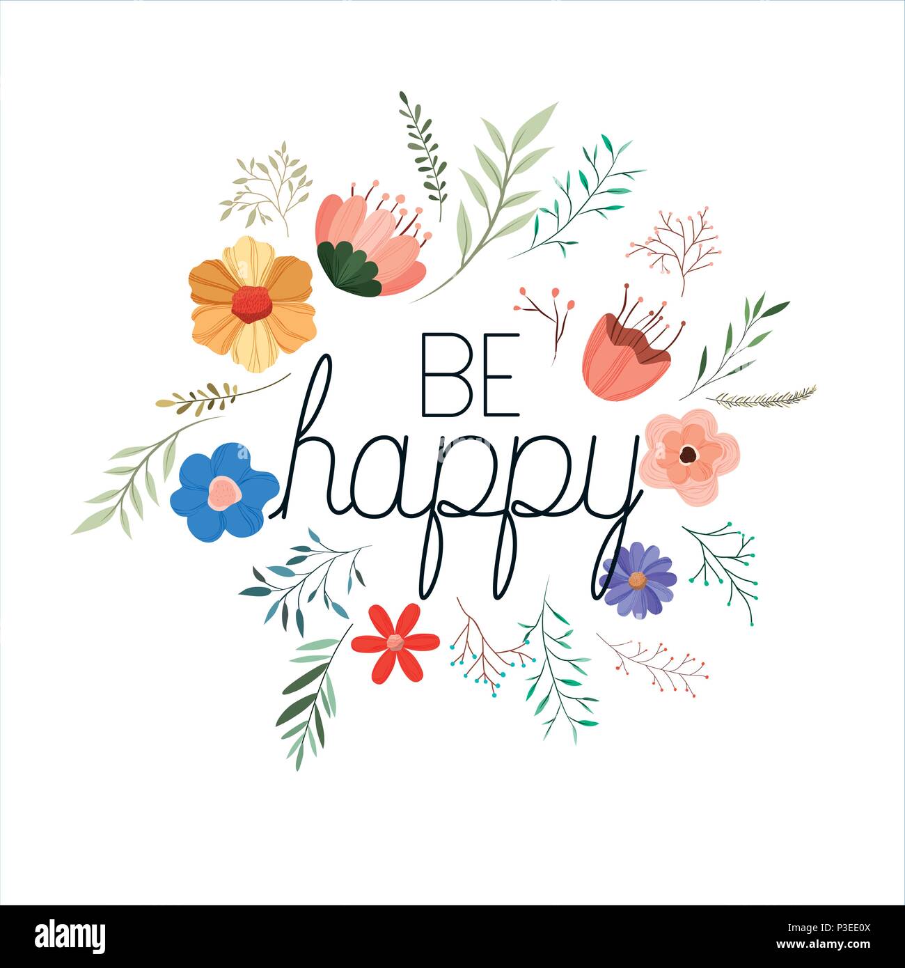 make it happy message with hand made font Stock Vector Image & Art - Alamy