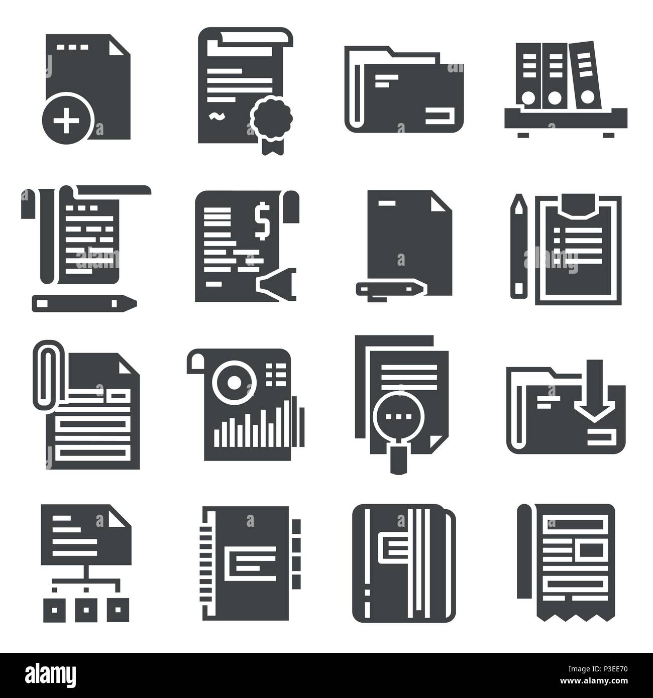 Vector document vector icons set on white background Stock Vector Image ...