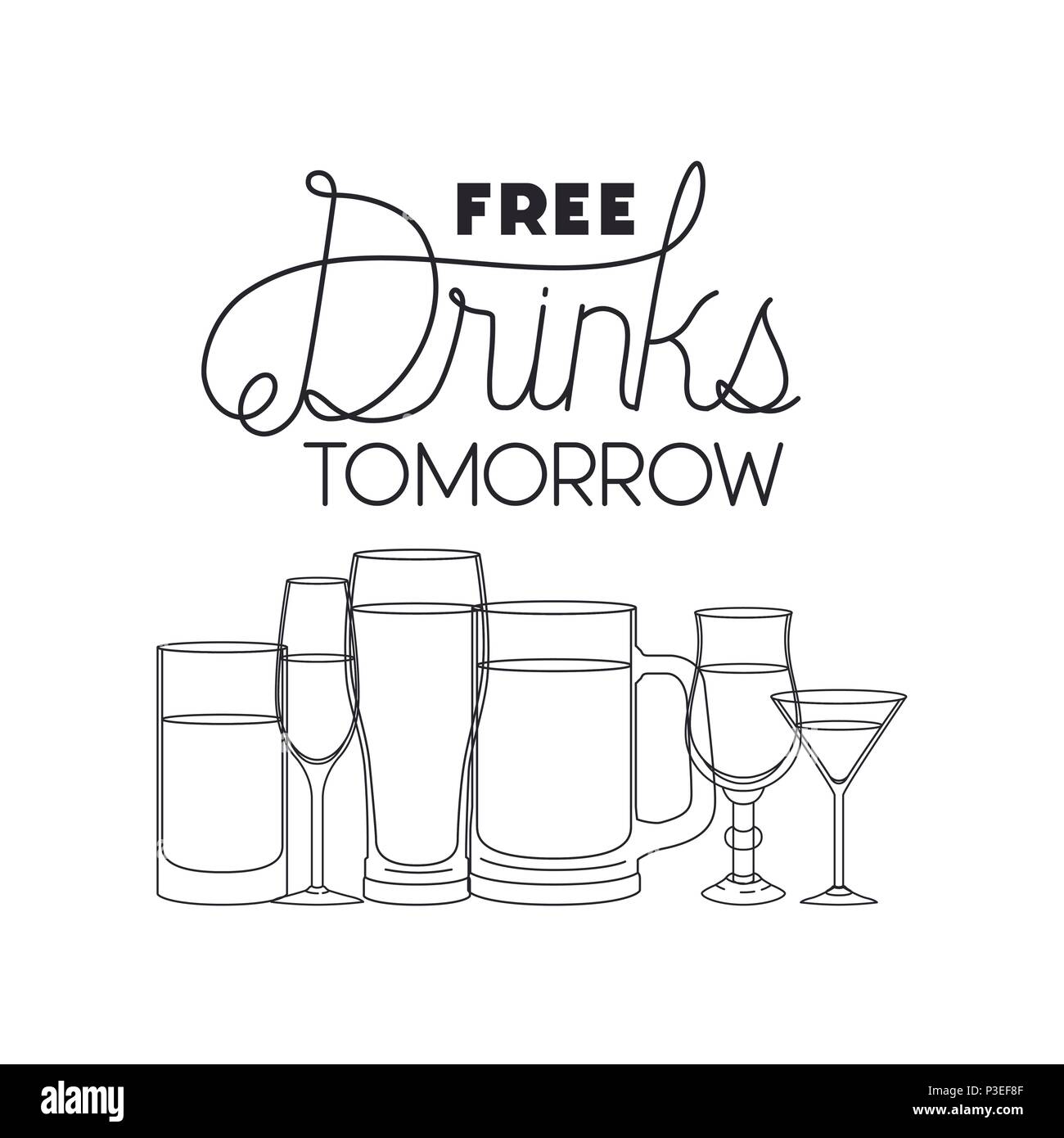 free drinks set icons Stock Vector Image & Art - Alamy