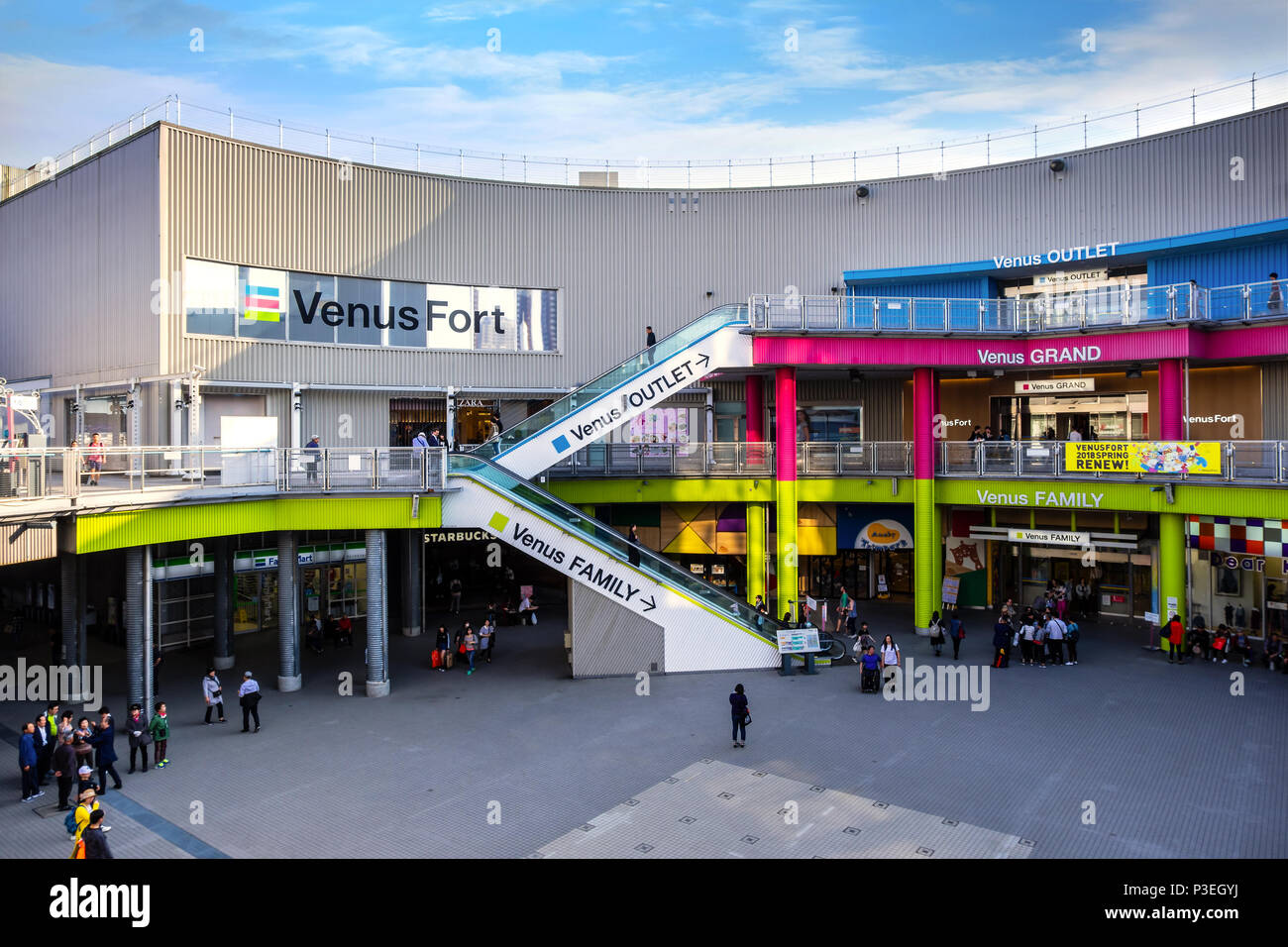 TOKYO, JAPAN - APRIL 20 2018: Venus Fort is a large venice theme ...