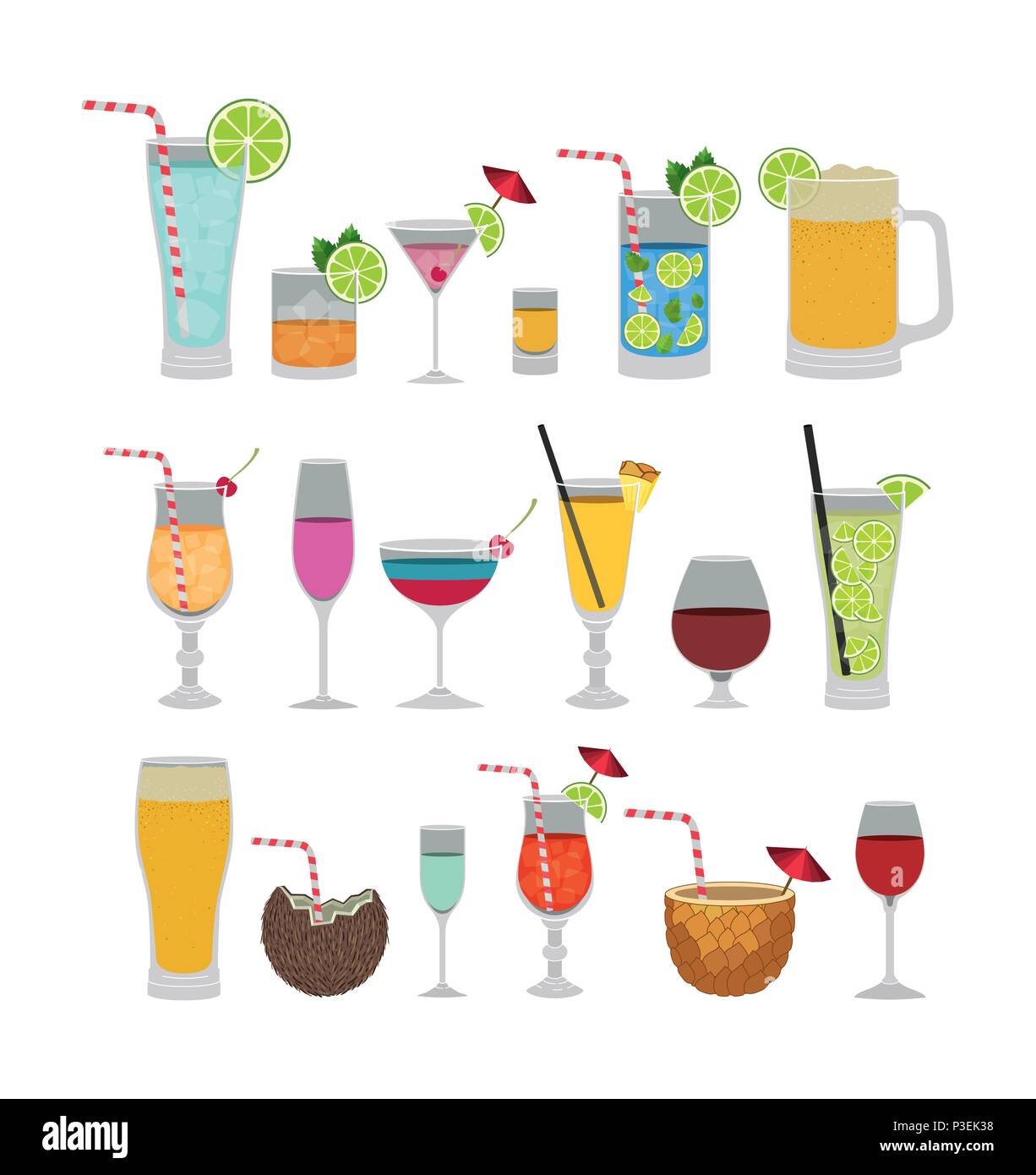 Summer drinks citrus cocktails Stock Vector Images - Alamy