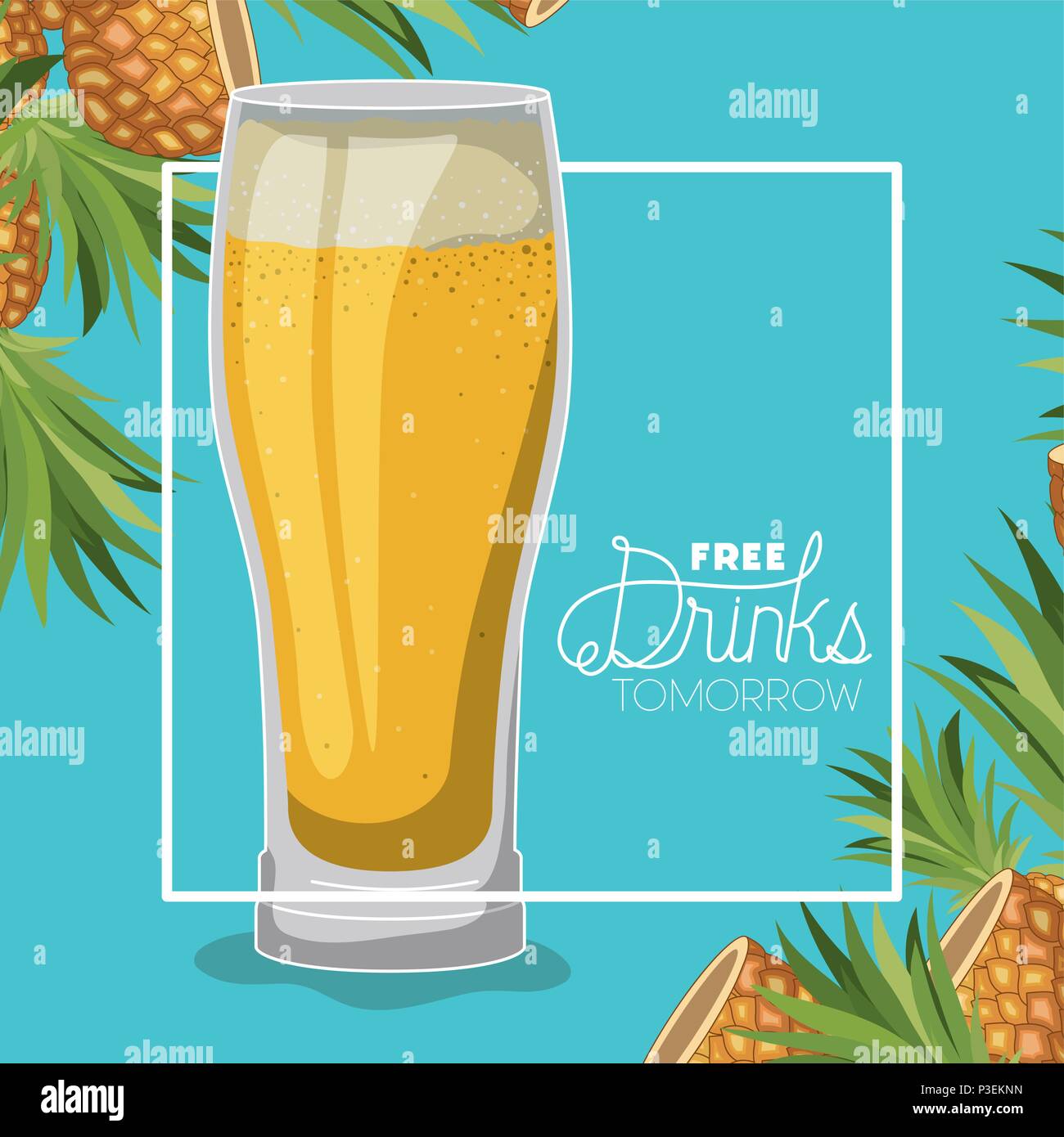 free drink in glass label Stock Vector Image & Art - Alamy