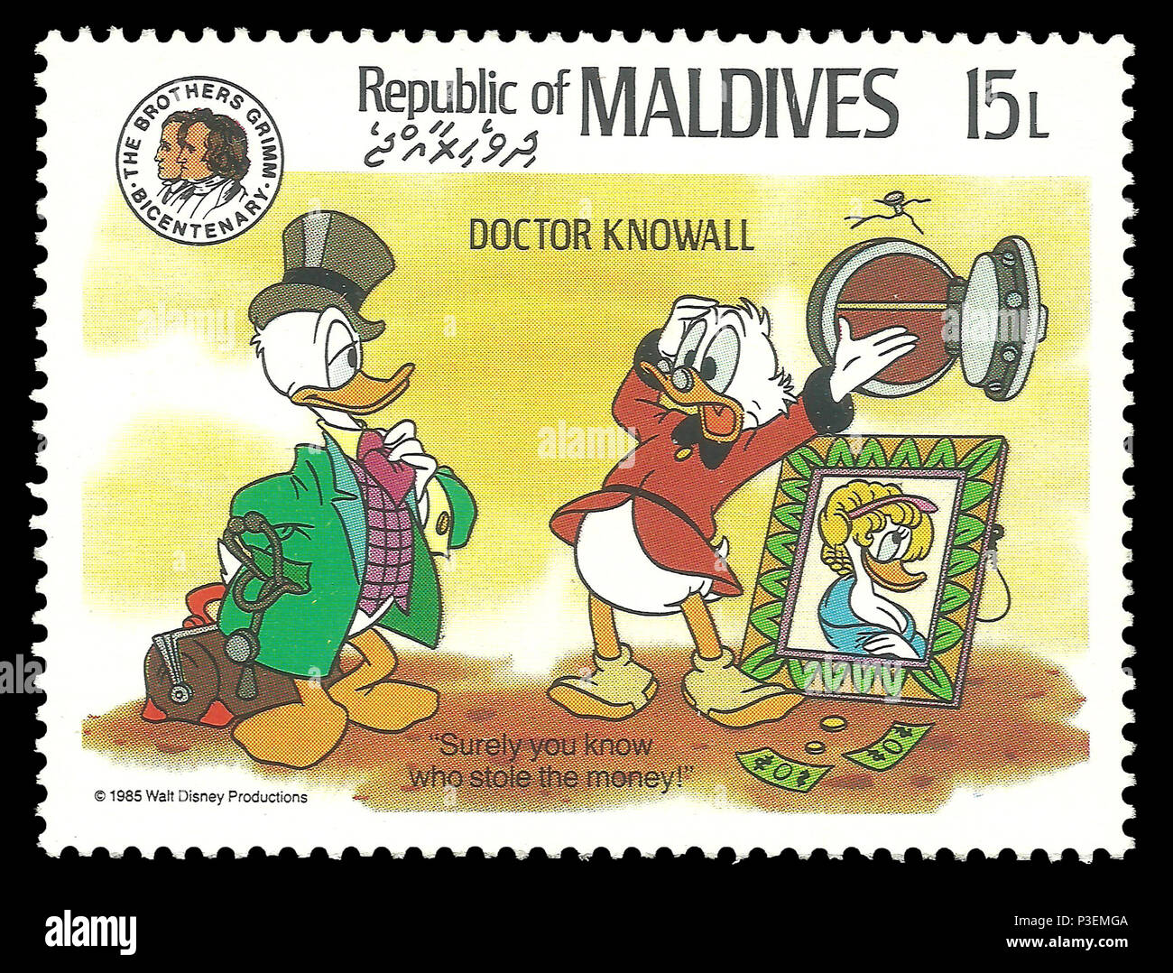 Republic of Maldives - stamp 1985: Color edition on Disney characters ...