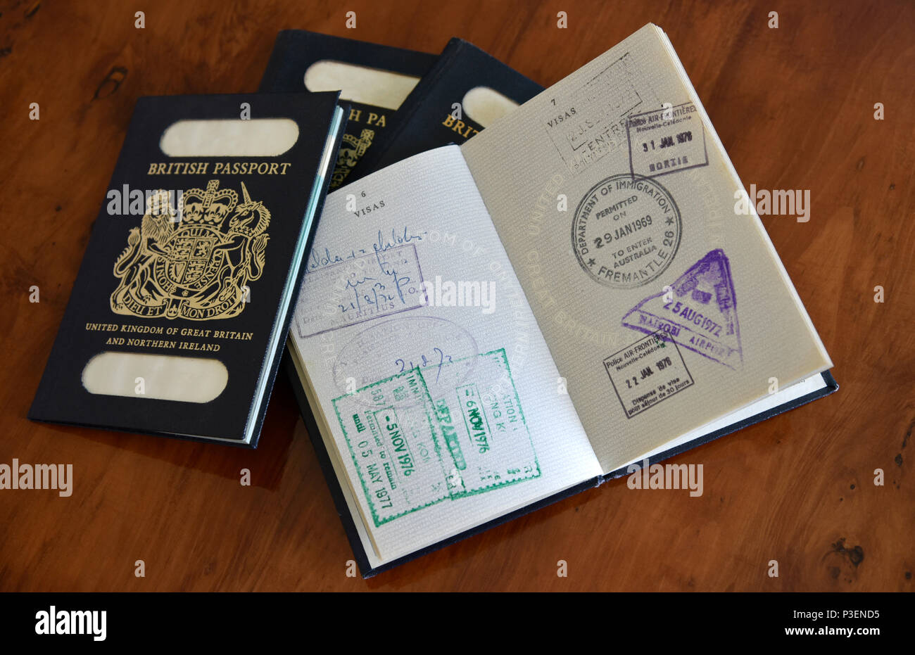 Blue british passports hi-res stock photography and images - Alamy