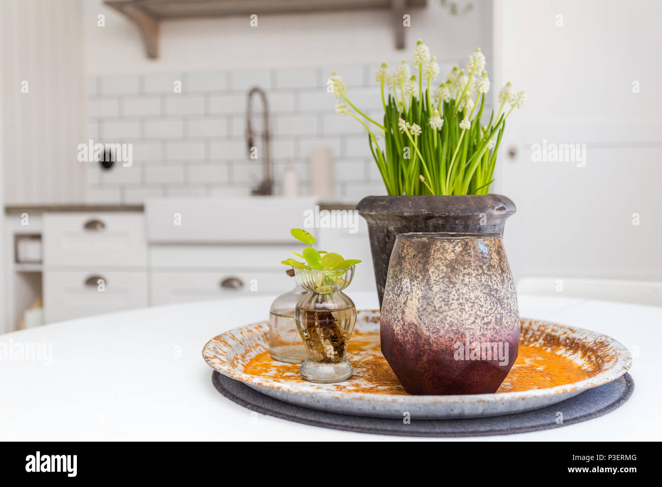 fancy scandinavian kitchen interior Stock Photo - Alamy