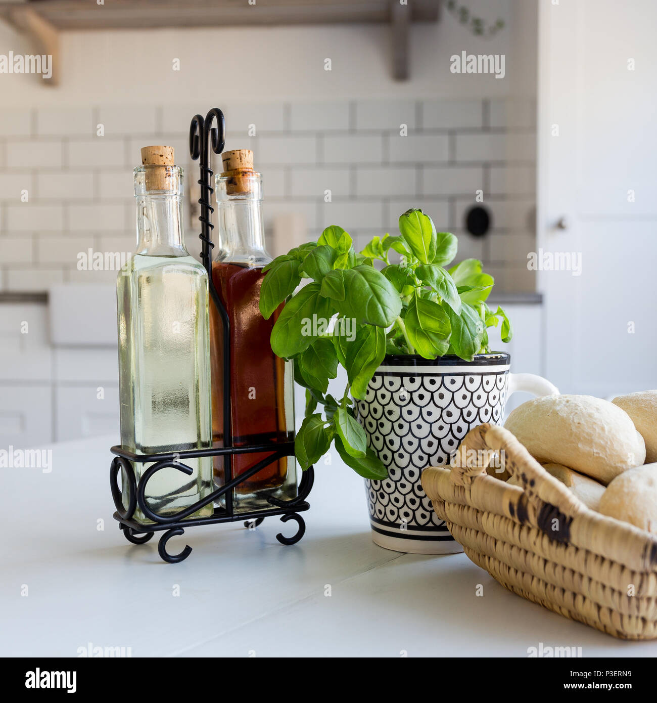 fancy scandinavian kitchen interior Stock Photo - Alamy